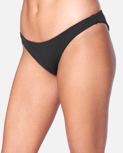 Black - Solid Moderate Bikini Bottom | Hurley